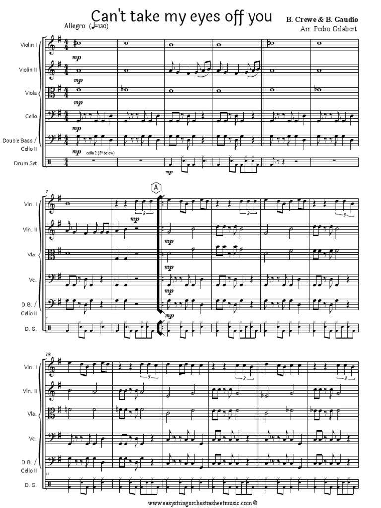 Cant - Take - My - Eyes - of - You - PARTITURA GENERAL | PDF | Music Production | Orchestras