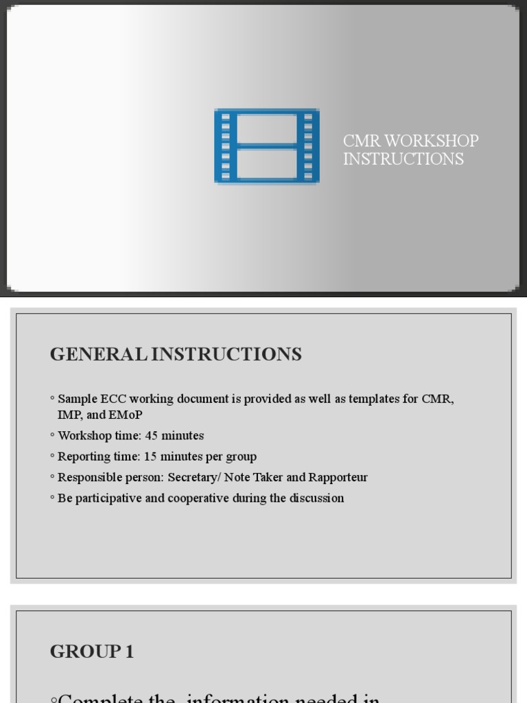CMR Workshop Instructions and Guidelines | PDF