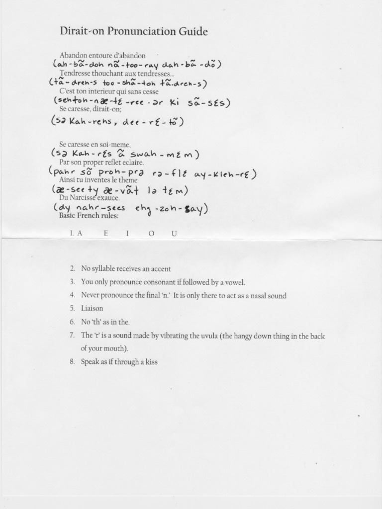 Dirait-On Pronunciation Guide | PDF