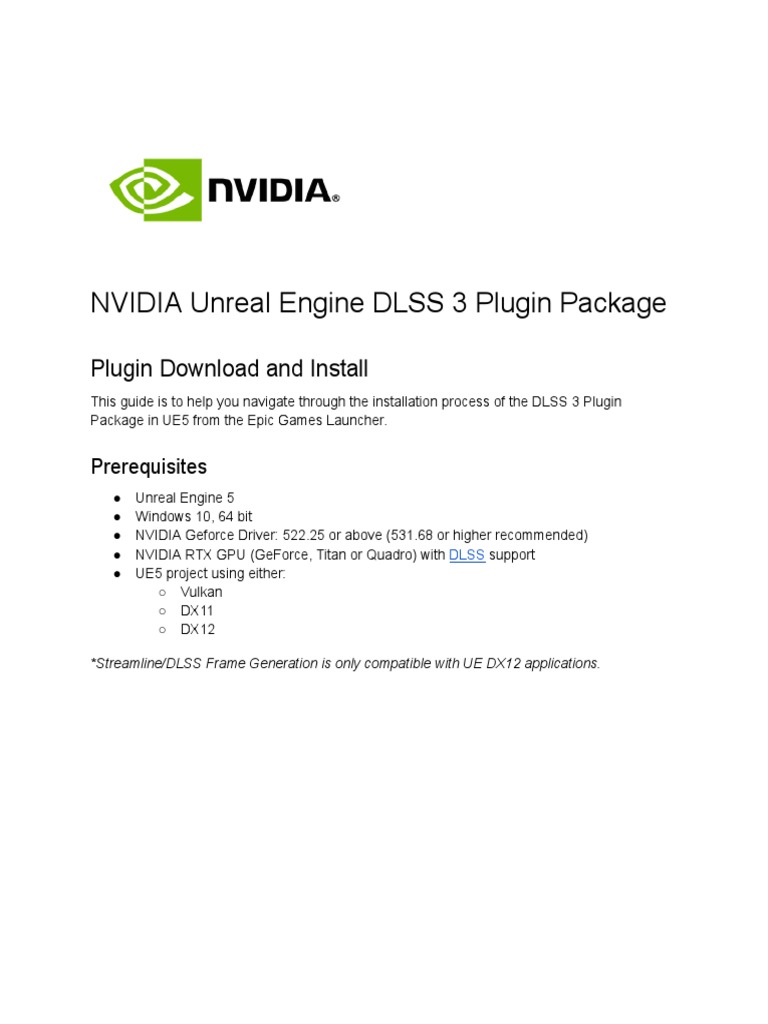UE5 DLSS3 Plugin Installation Guide | PDF | Computer Engineering | Software
