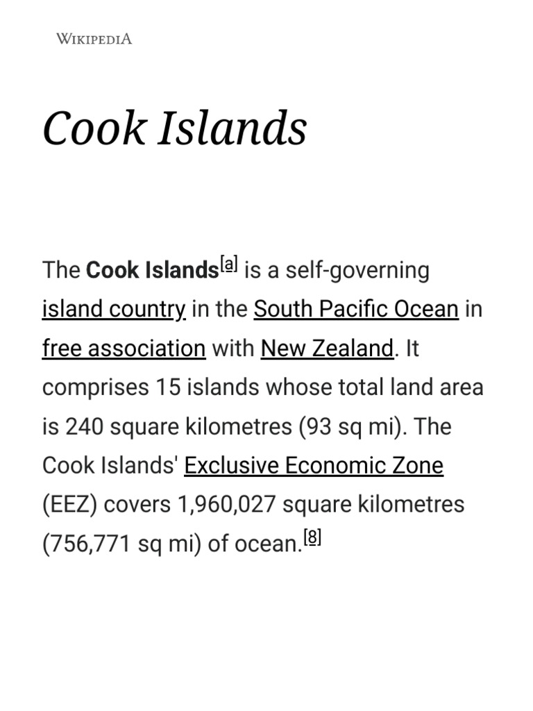 Cook Islands - Wikipedia | PDF