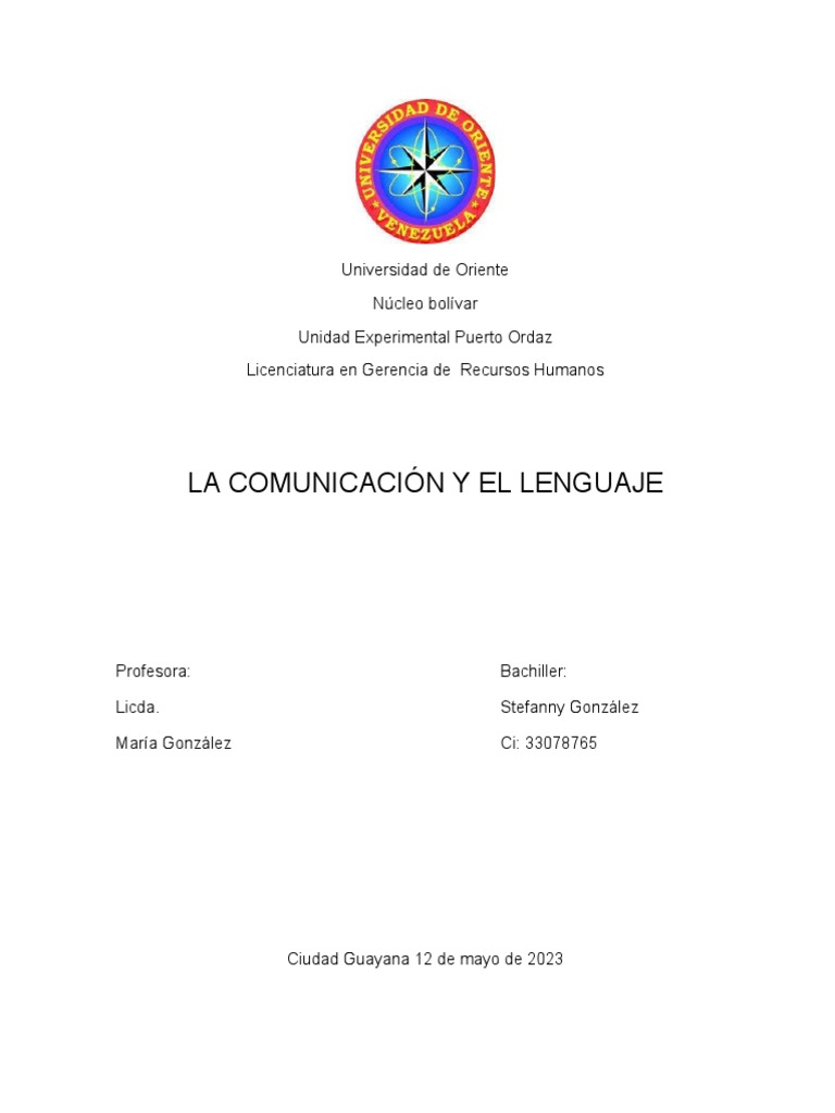 La Comunicacion 1 Pdf Comunicación Lingüística