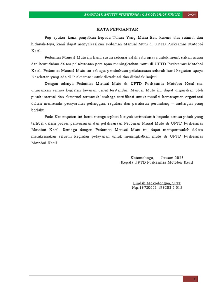 Manual Mutu 2023 | PDF