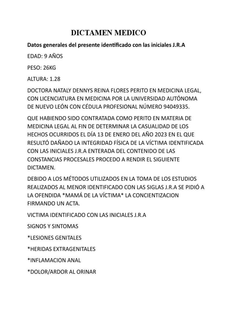 Dictamen Médico | PDF