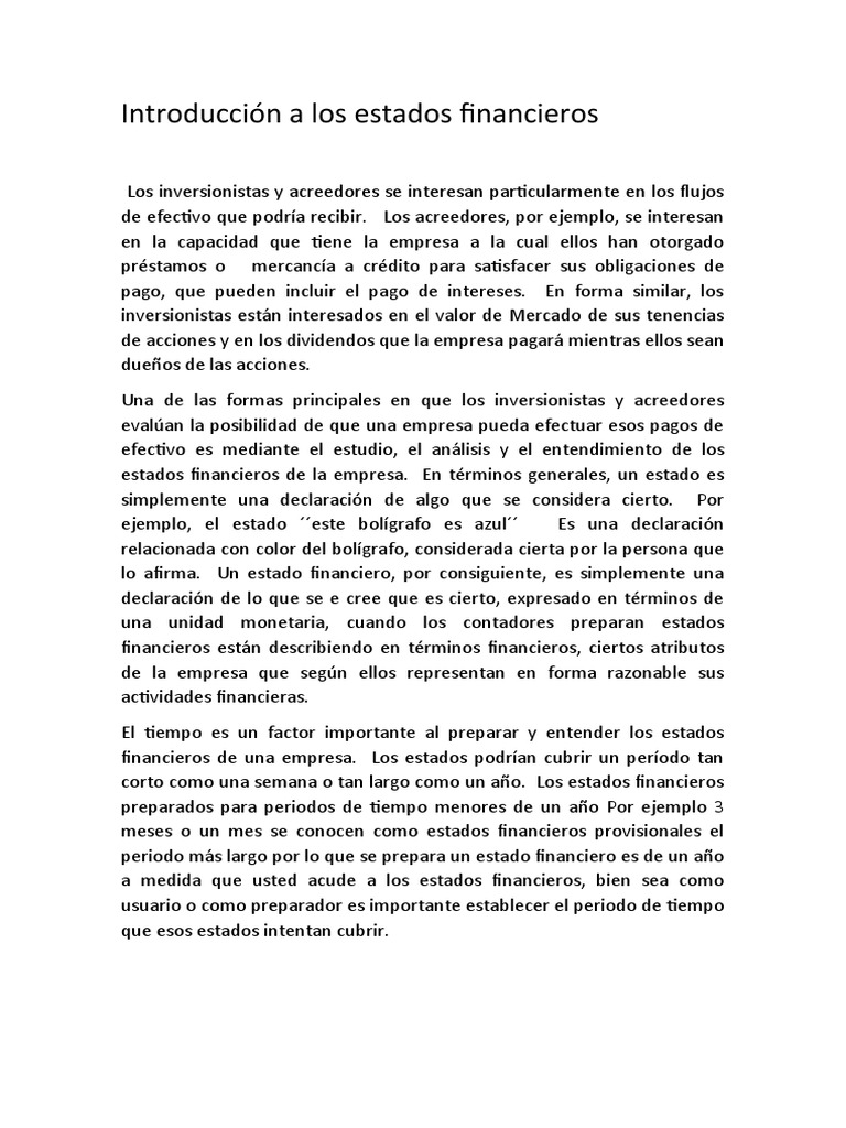 Introducción A Los Estados Financieros 2021C | PDF | Contabilidad ... Introducción A Los Estados Financieros 2021C | PDF | Contabilidad ...