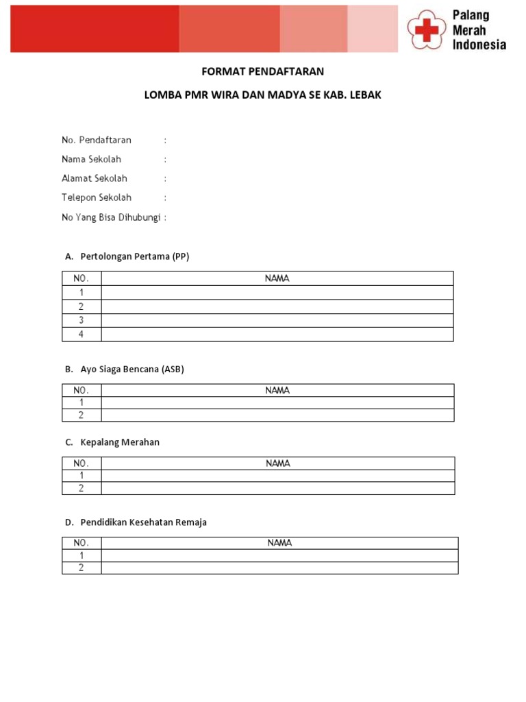 FORMAT PENDAFTARAN | PDF