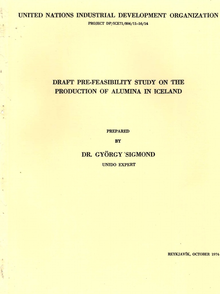 1974 Draft Pre Feasibility Study | PDF
