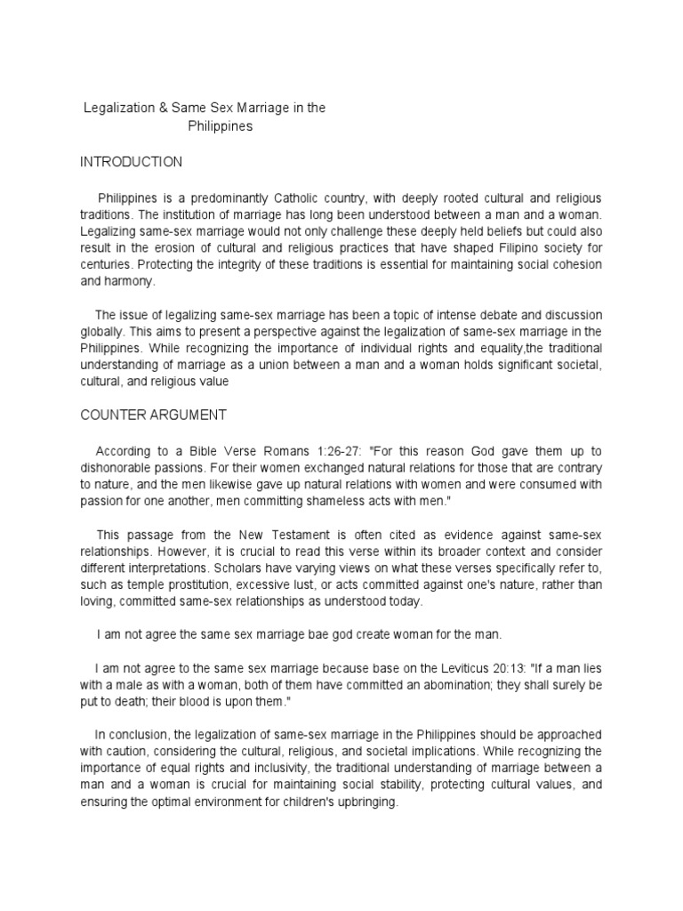 Legalization & Same Sex Marriage in The Philippines | Download Free PDF ...