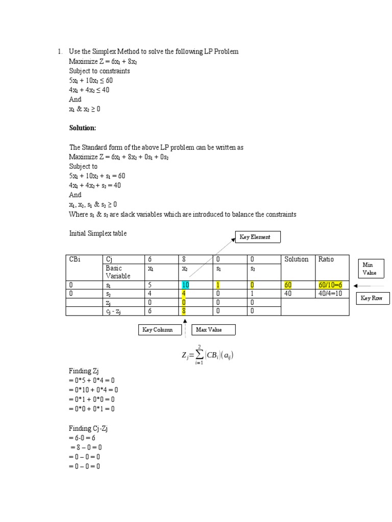 Simplex Method | PDF | Mathematical Optimization | Theoretical Computer ... Simplex Method | PDF | Mathematical Optimization | Theoretical Computer ...