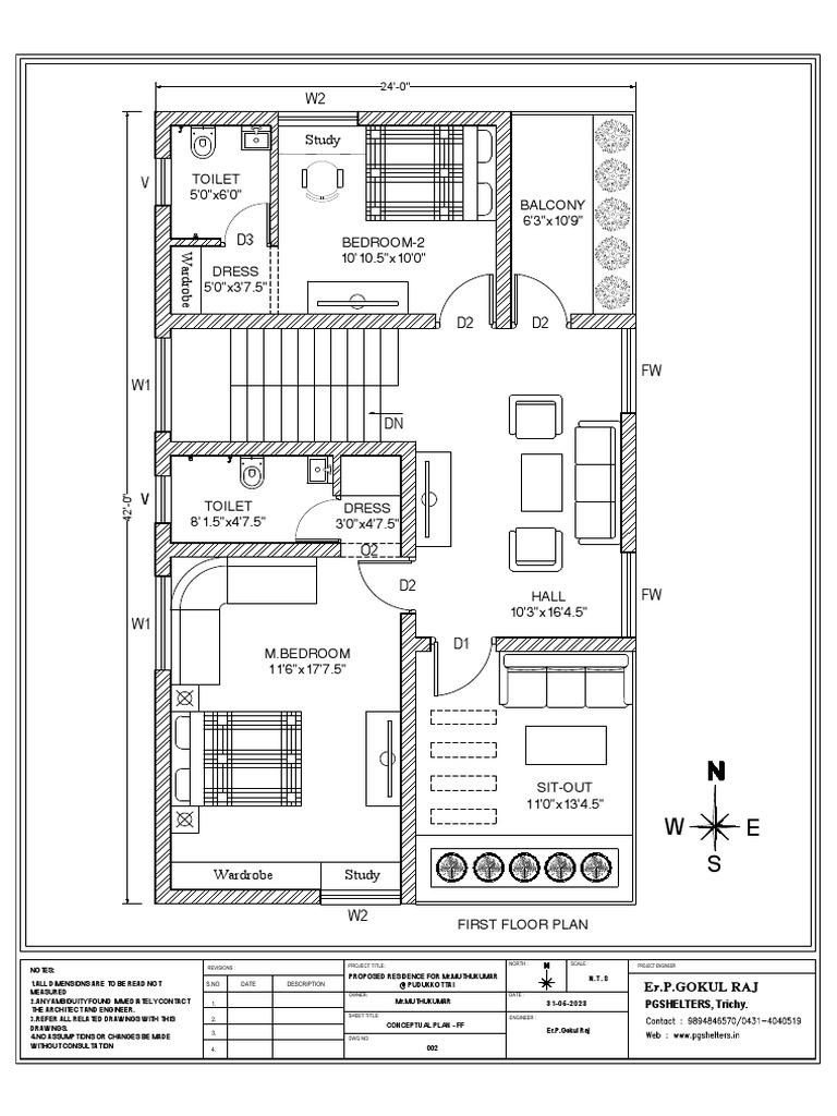 50'x30' SOUTH FACING-Model.pdf - FIRST FLOOR (1) | PDF