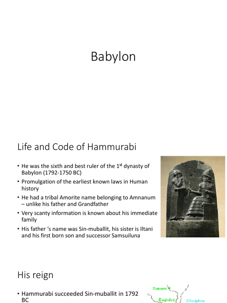 Babylon Sem Vi Pdf Hammurabi Babylonia