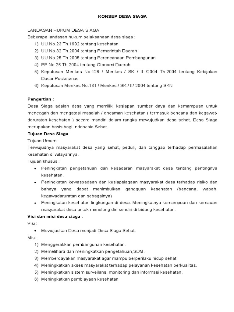 Konsep Desa Siaga | PDF