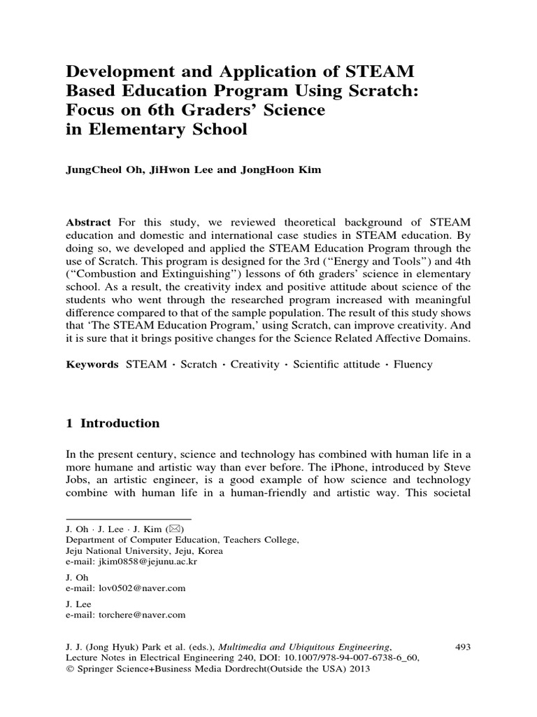 Development and Application of STEAM Based Education Program Using ...