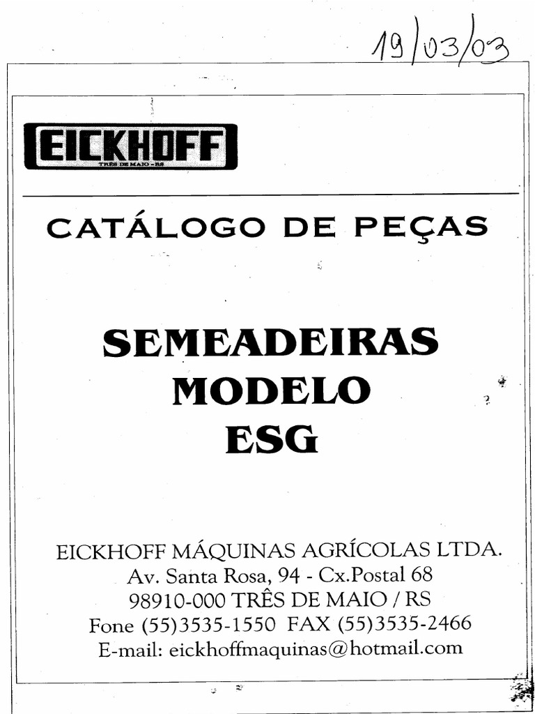 Eickhoff Semeadeira Esg | PDF