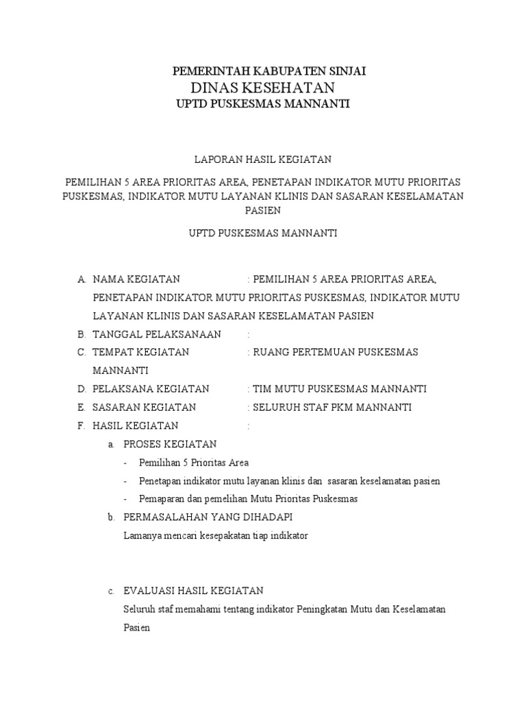 Laporan Hasil Rapat PMKP | PDF