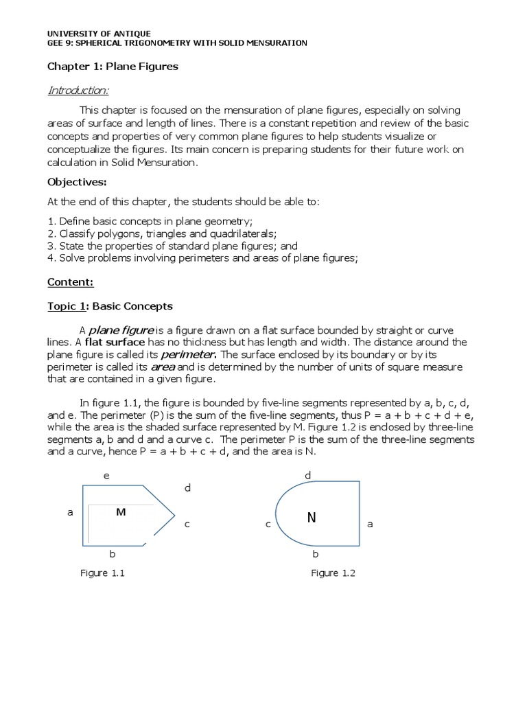 Plane Figures | PDF | Triangle | Circle
