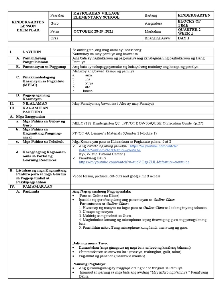 Quarter 2 W1-D2-Kindergarten-Lesson-Exemplar | PDF