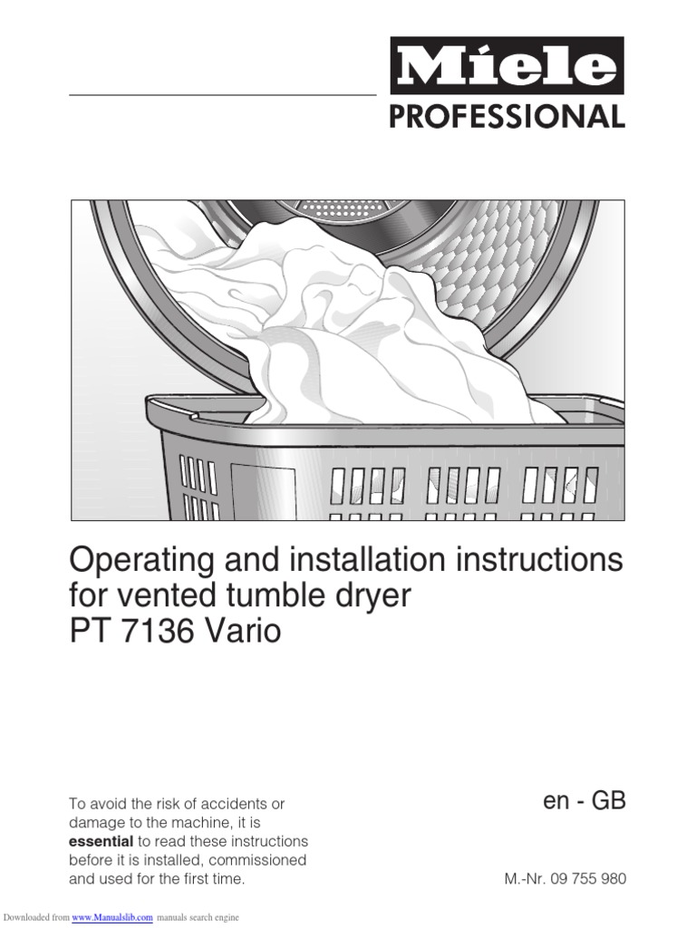 PT 7136 Vario | PDF | Clothes Dryer | Laundry