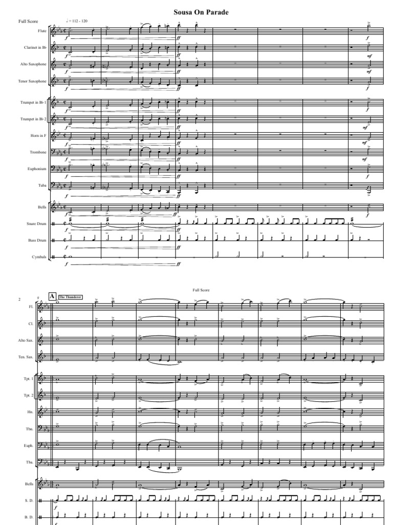 Sousa On Parade Full Band Score and Parts 1 | PDF | Instruments de ...