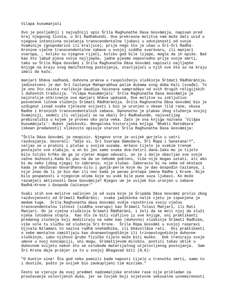 Vilapa Kusumanjali - SRB | PDF