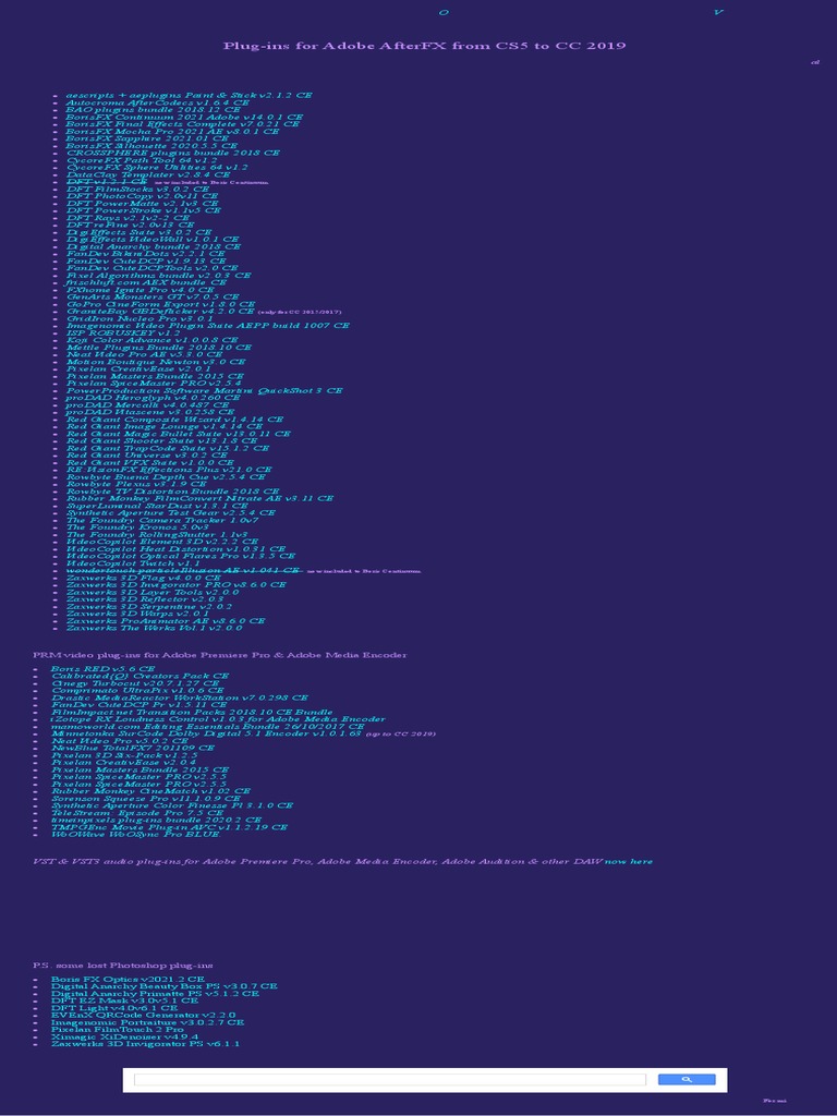64-Bit Plug-Ins For Adobe Creative Cloud | PDF | Computer Companies Of ...
