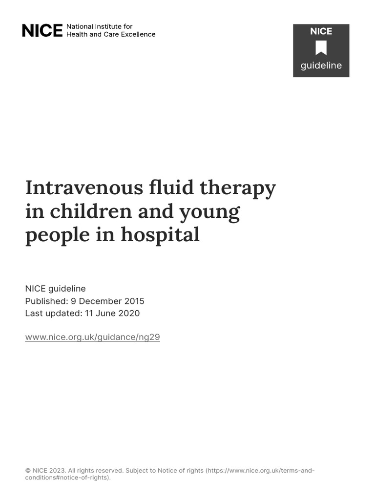 IV Fluid Management For Children & Young People | PDF | Intravenous ...