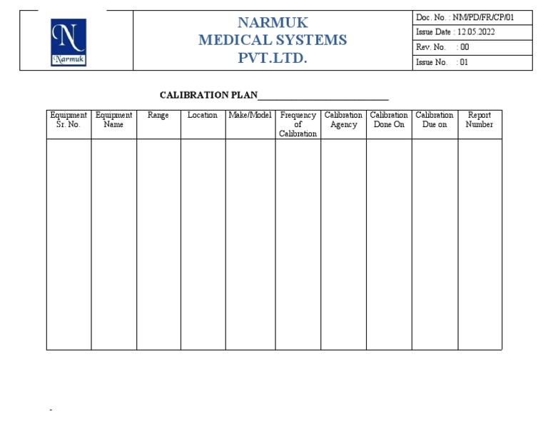 Calibration Plan | PDF