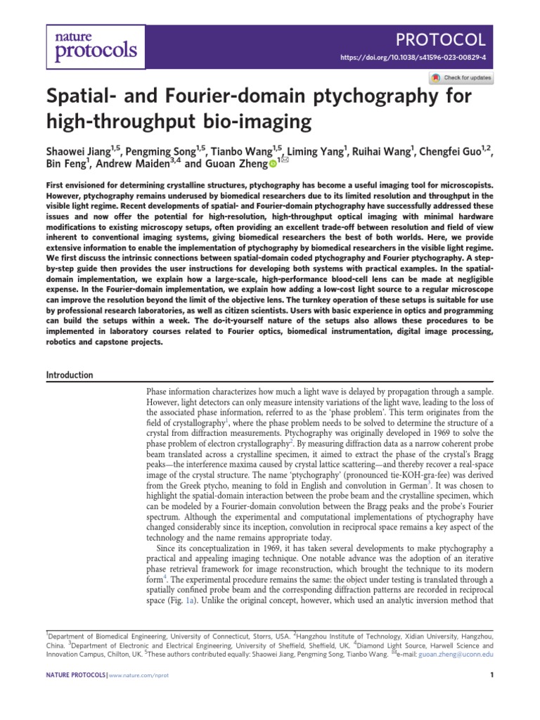 Spatial-And Fourier-Domain Ptychography For High-Throughput Bio-Imaging ...