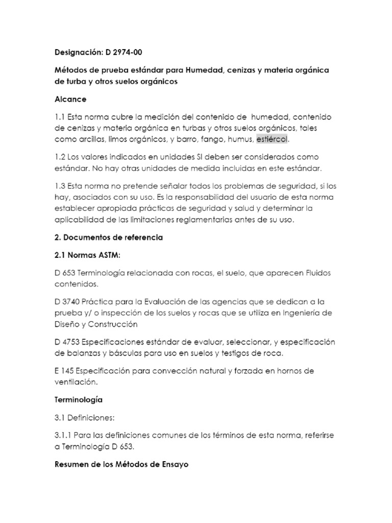 Astm d2974-00 Materia Orgánica | PDF