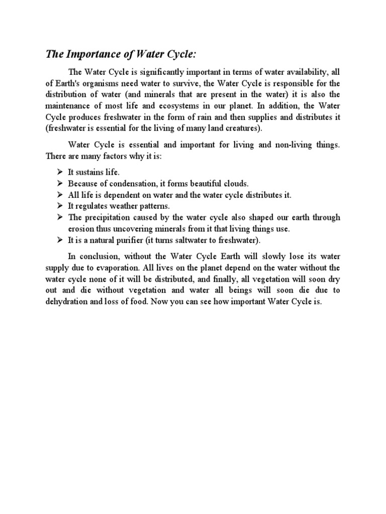 Importance of Water Cycle | PDF