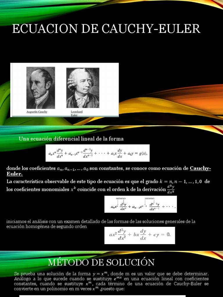 Ecuación de Cauchy-Euler: Soluciones y Métodos | PDF | Ecuaciones | Ecuación cuadrática