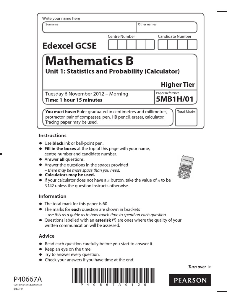 Unit 1 - Statistics and Probability (Calculator) | PDF