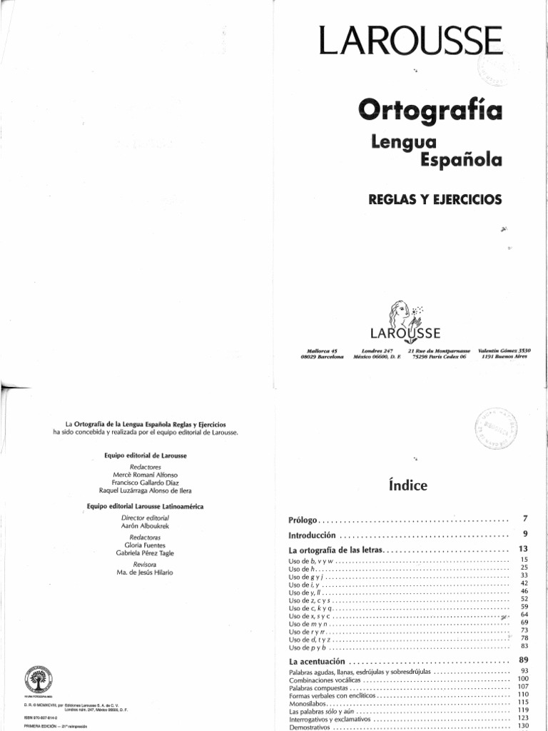 Ortografia de La Lengua Española (Larousse) | PDF