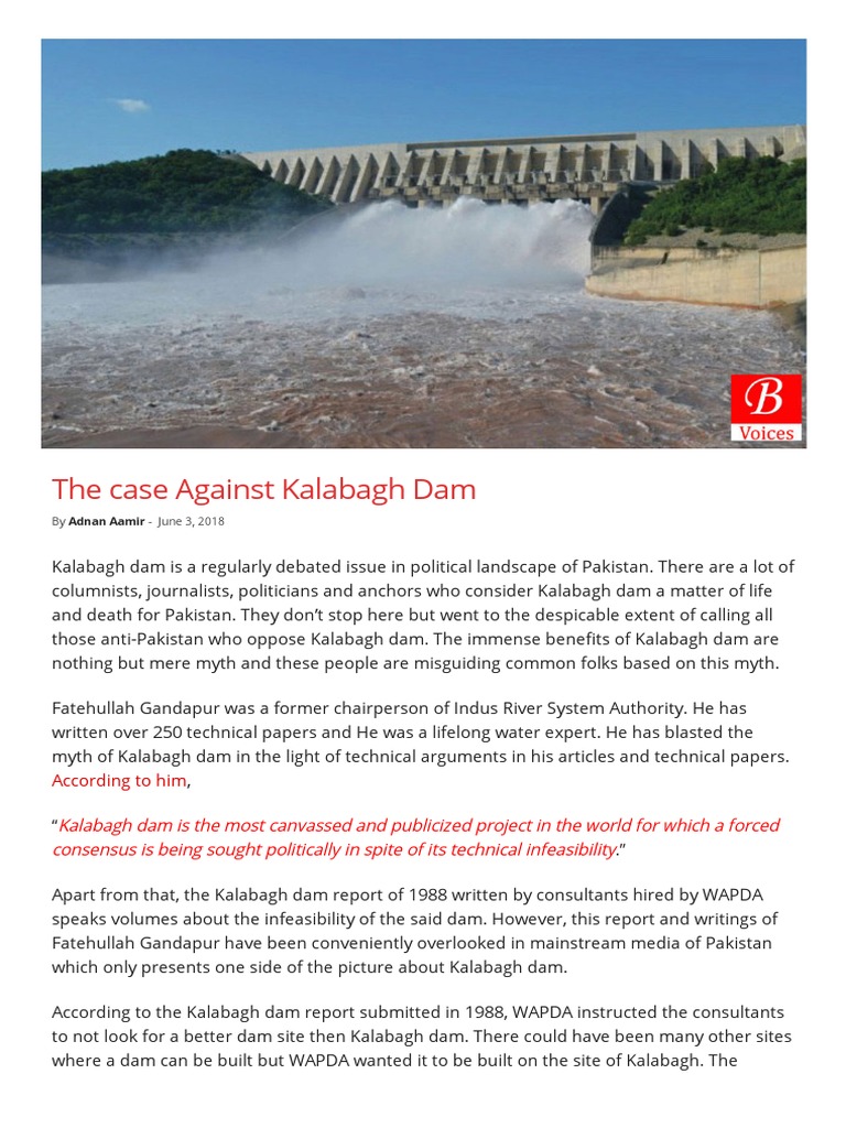 The Case Against Kalabagh Dam - Balochistan Voices | PDF | Indus River ...