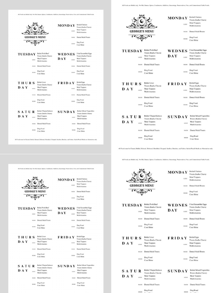 (GEORGE) Vet Questions, Menu, - Reminders | PDF