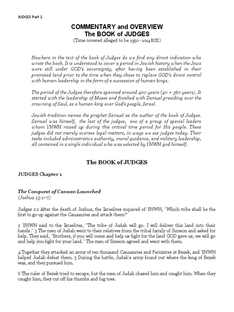 Judges Part 1 | Download Free PDF | Book Of Judges | Torah