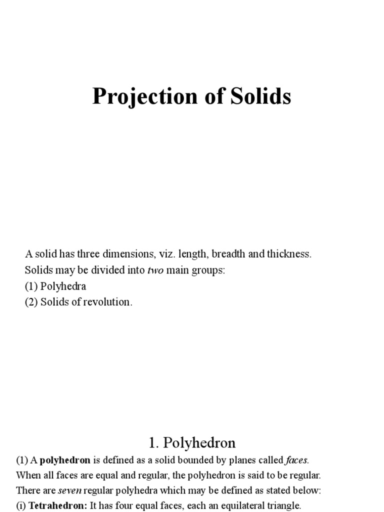 Projections of Solids in Engineering | PDF | Geometric Objects ...