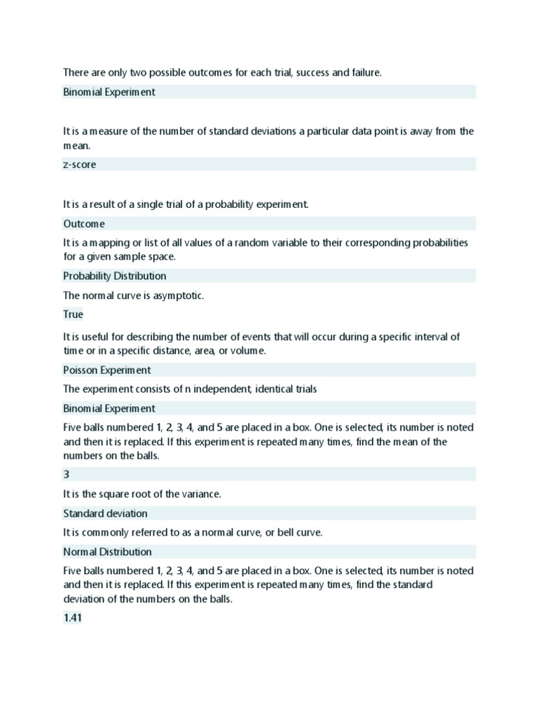 Stats and Prob q1 Exam | Download Free PDF | Probability Distribution | Normal Distribution