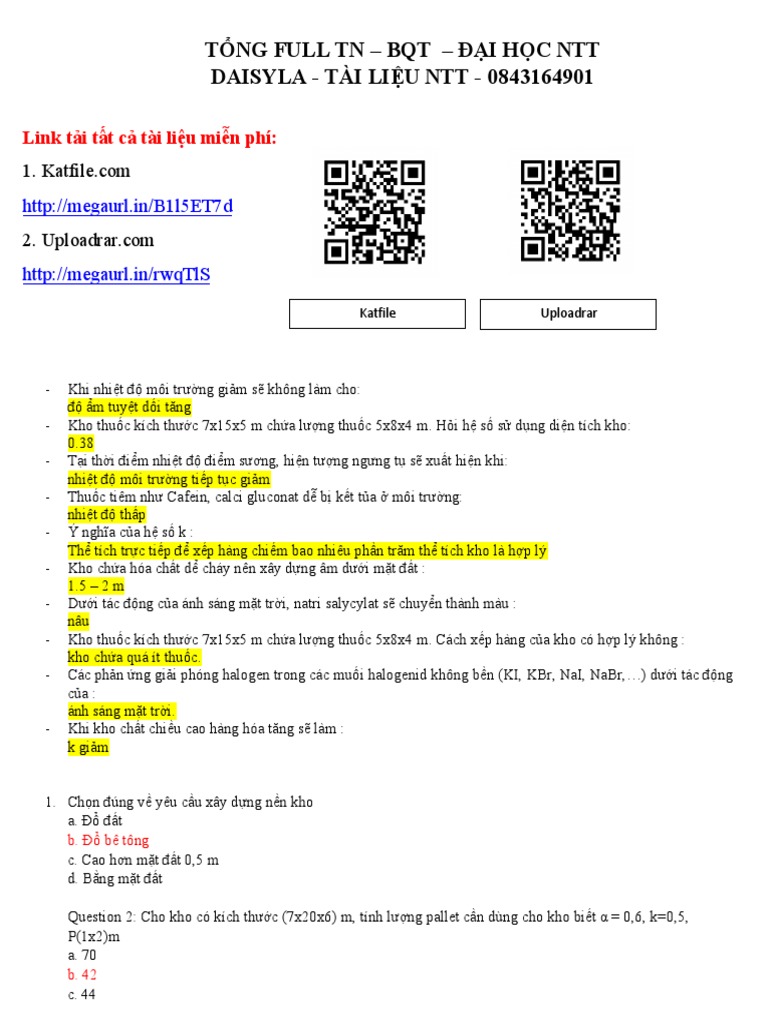 Full Tổng Thi Tn - Bqt - Đại Học Ntt | PDF