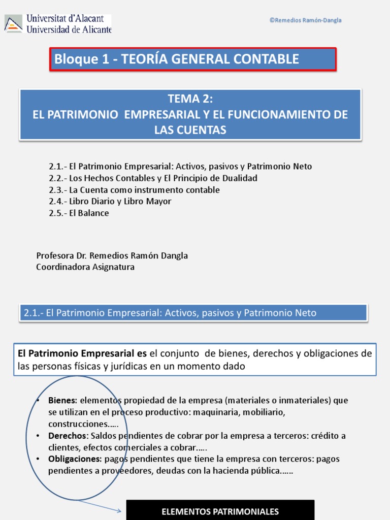Tema 2 | PDF | Contabilidad | Bienes (Ley)