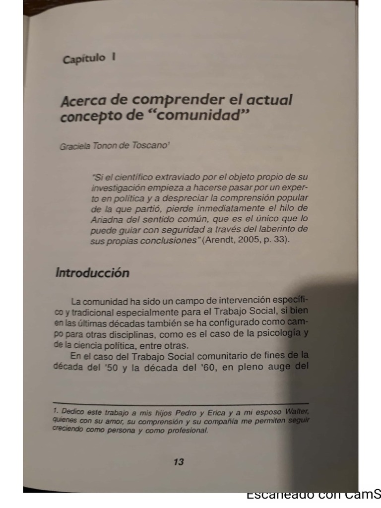 OK Acerca de Comprender El Actual Concepto de Comunidad Tonon Graciela ...