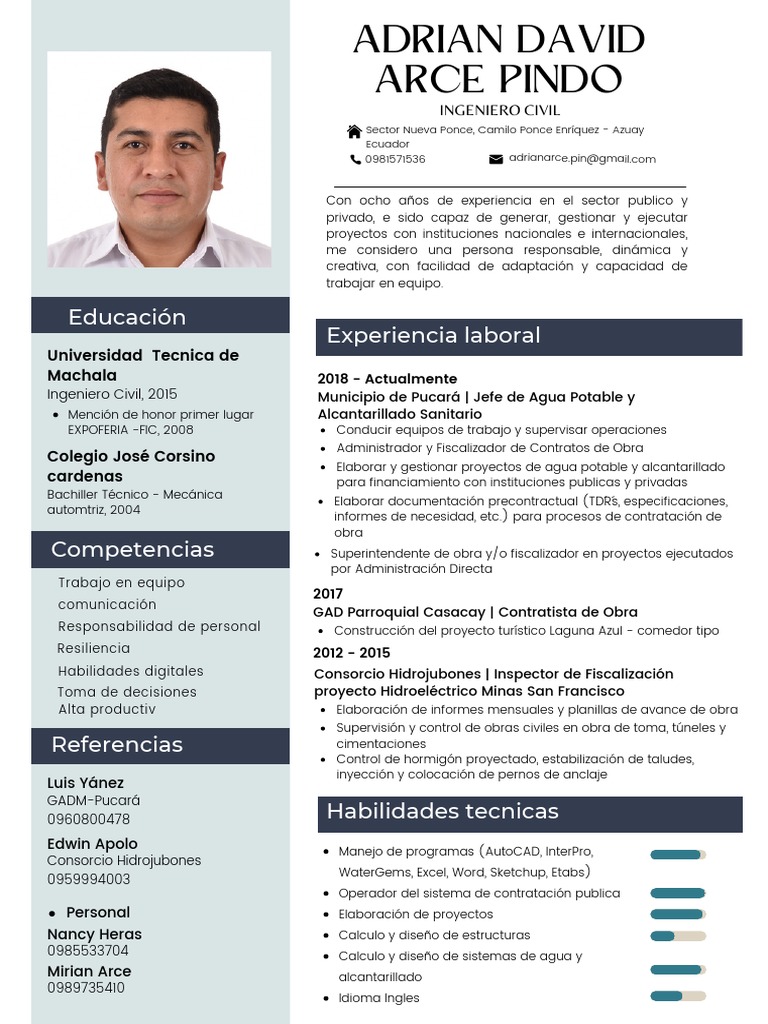 Azul Marino y Negro Profesional Currículum | PDF