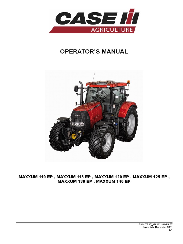 Case IH MAXXUM 110 EP 115 EP 120 EP 125 E Operator Manual | PDF | Four ...