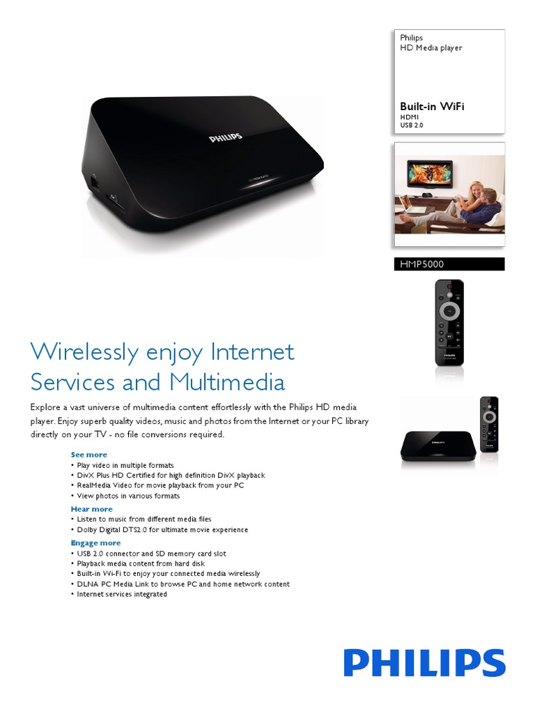 Philips hmp5000 Digital Media Player | PDF | Hdmi | Video