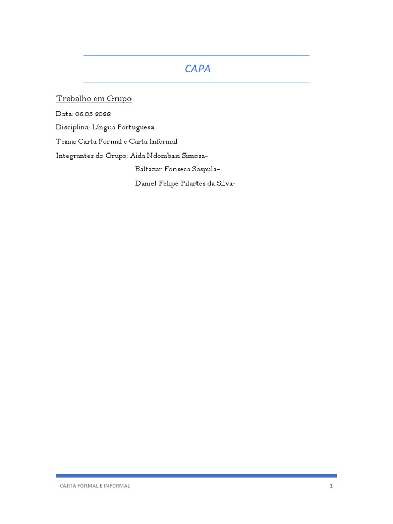 Carta Formal e Informal. | Download grátis PDF | Comunicação