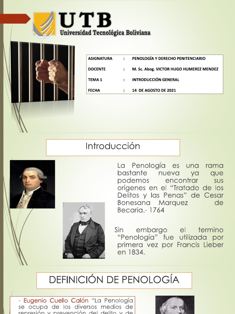 Tema 1 Penologia y Derecho Penitnciario.... | PDF