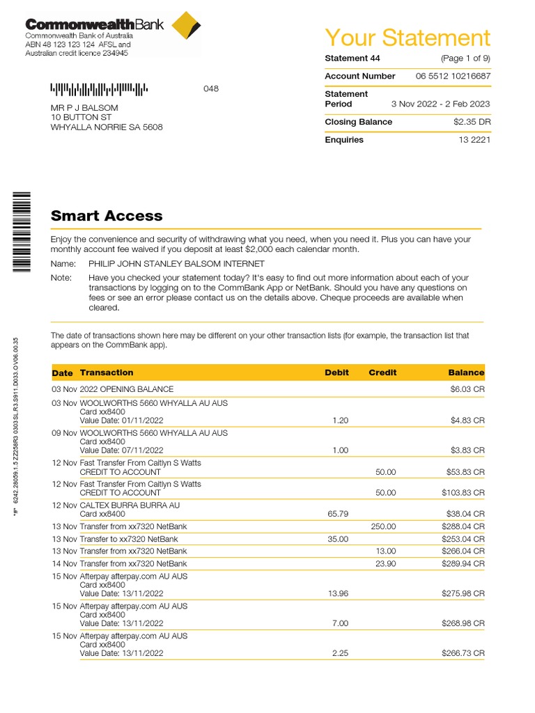 Statement 20230202 | Download Free PDF | Debits And Credits | Credit Card