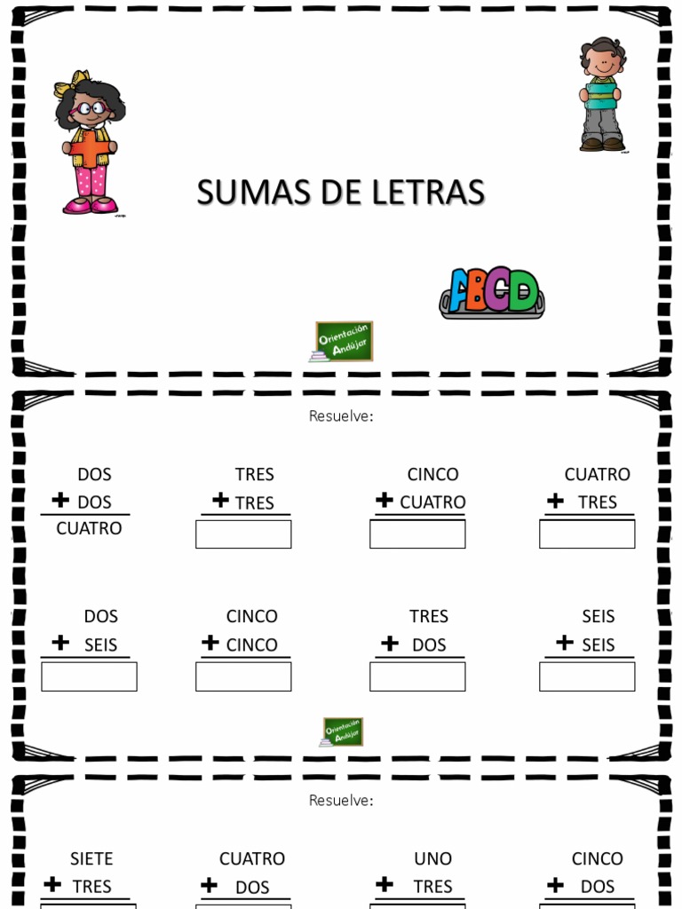 Sencillas-sumas-con-letras | PDF
