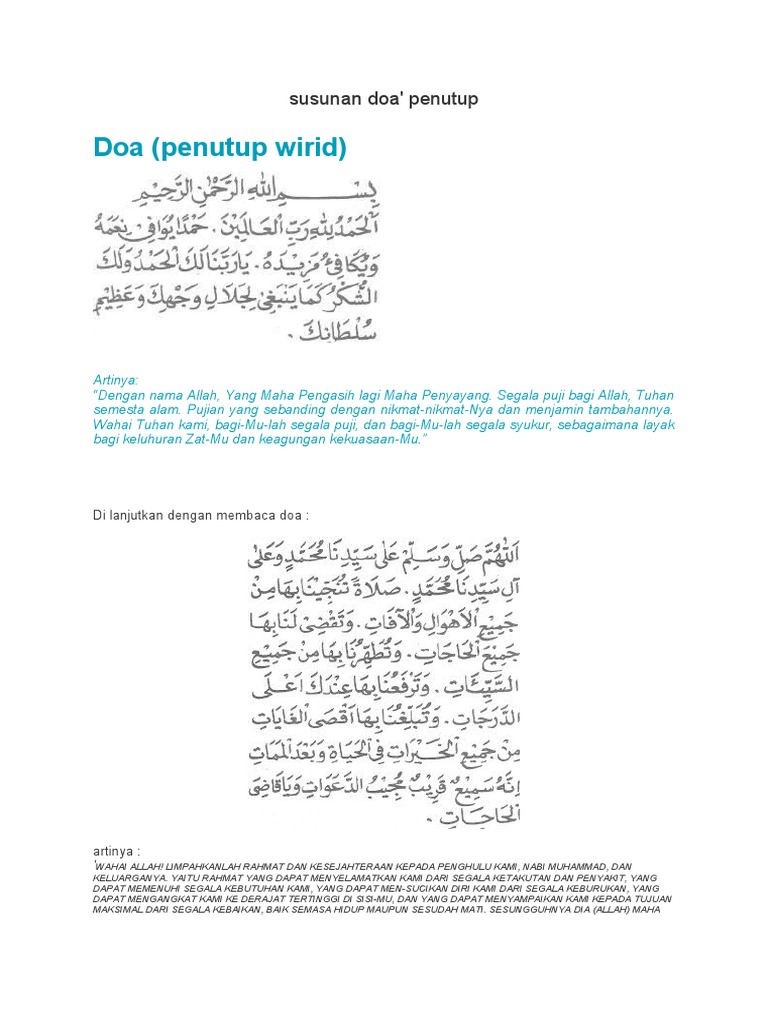 doa penutup acara | PDF