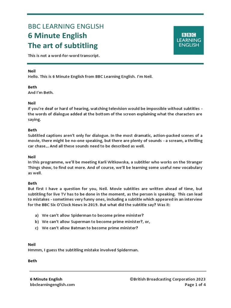 The Art of Subtitling | PDF | Language Arts & Discipline